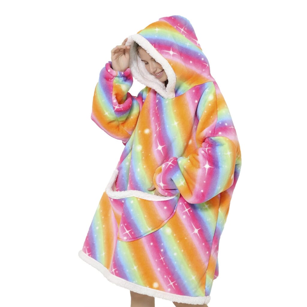 Pijama De Mujer Buzo Con Capucha Manta Corderito Oversize Estrella ...