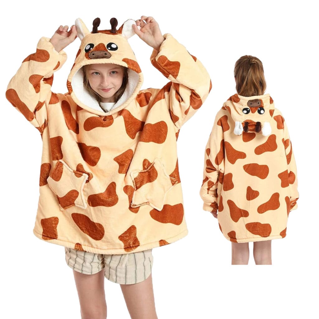Pijama Buzo Con Capucha Manta Corderito Jirafa - Precio de Mayorista